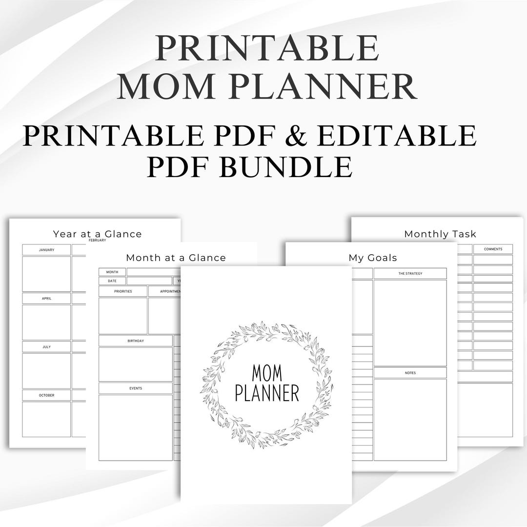 Printable Mom Planner, Family Organizer, Daily Planner, Mom Planner ...