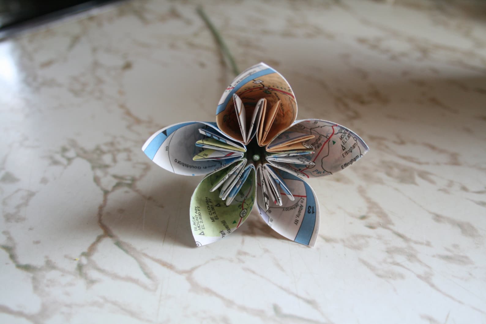 Map Flowers - Set of 6 Map Flowers - Etsy