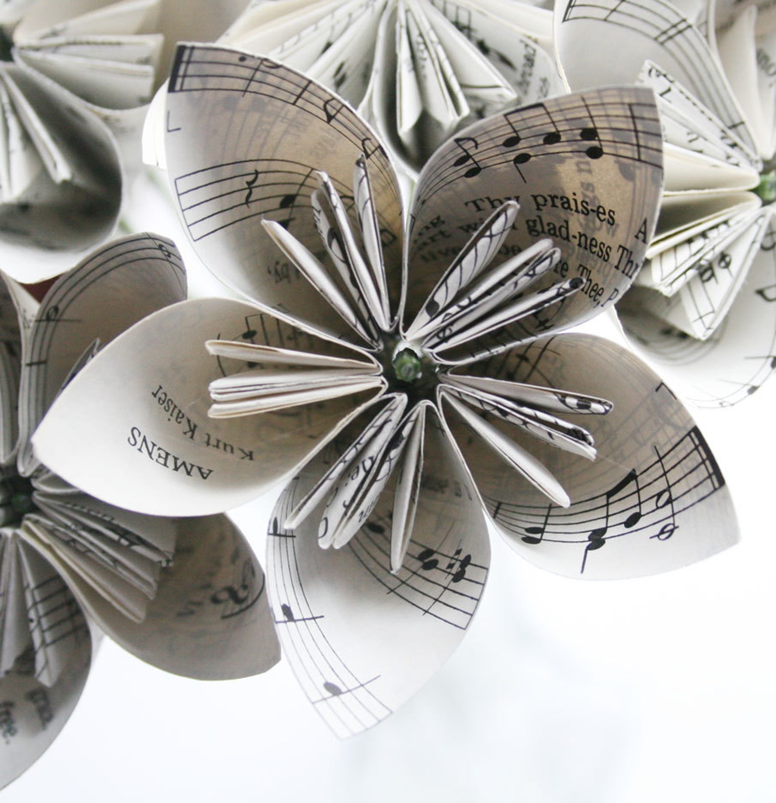 Music Flowers - Set of 6 Sheet Music/hymnal Flowers - Etsy