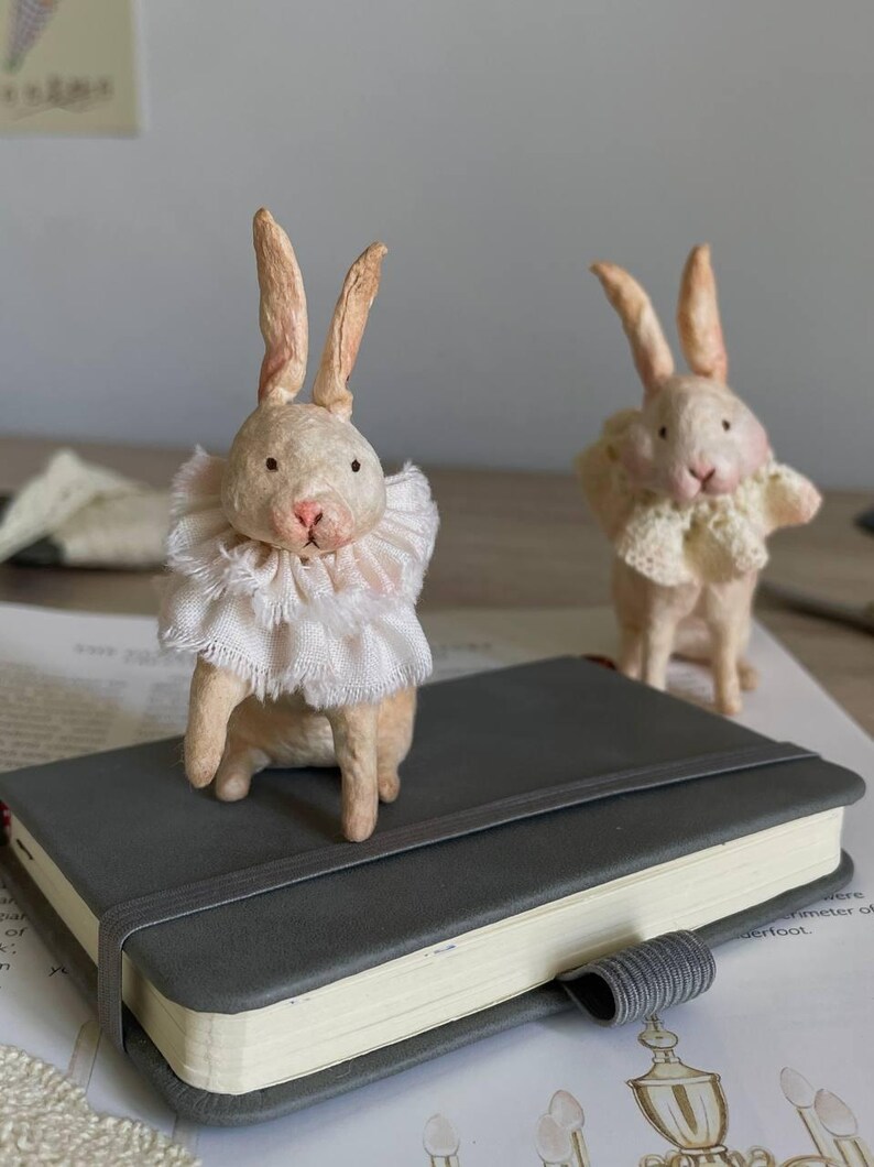 Cotton Wool Toy, Miniature Rabbit Handmade - Etsy