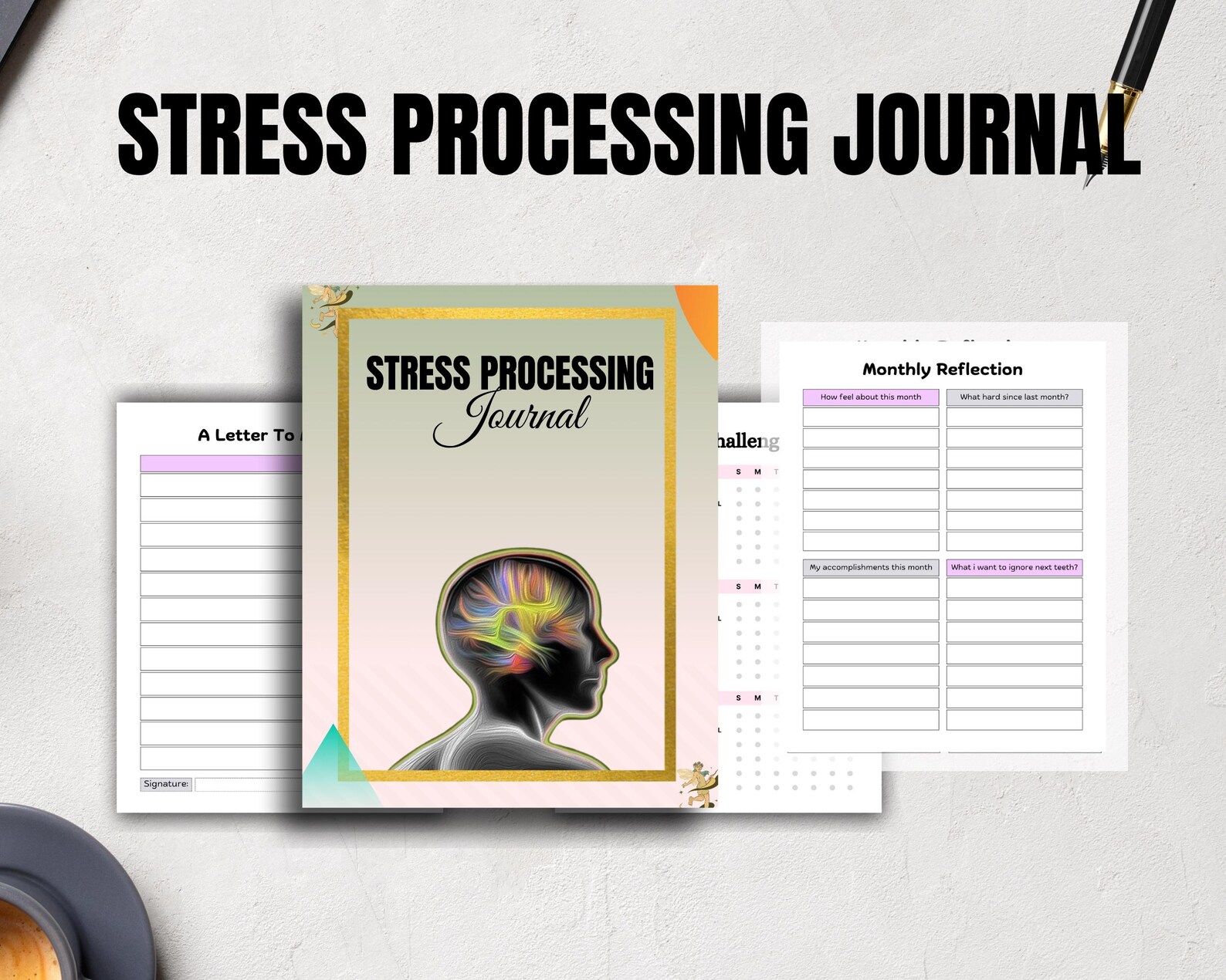 Stress Processing Journal, Mental Health Journal, Stress Relief ...