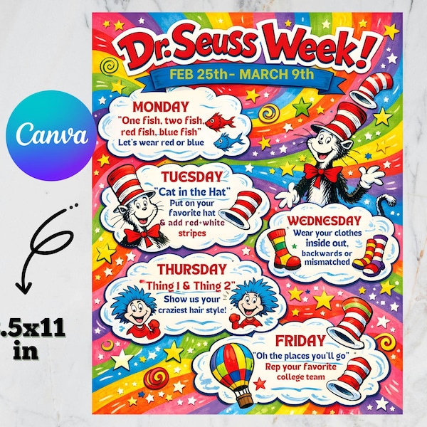 Dr Seuss Poster - Etsy