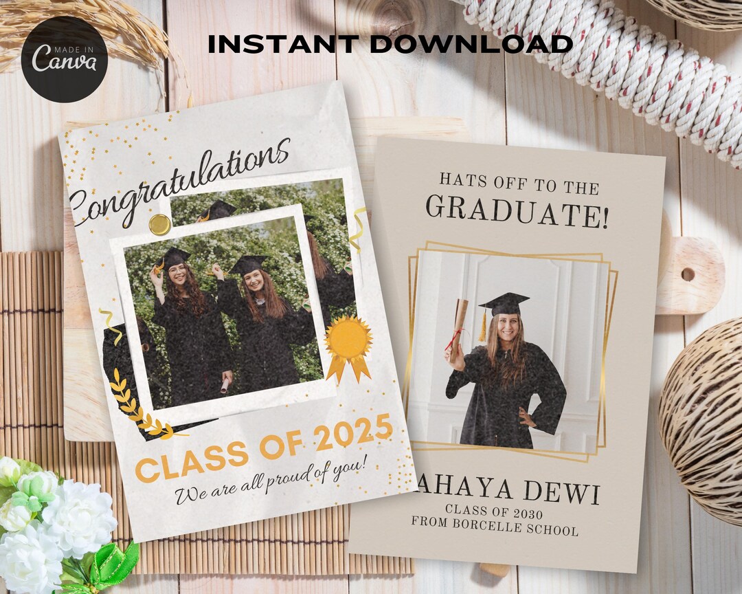 Graduation Frame Template, Customizable Photo Frame, Gift for Grad ...