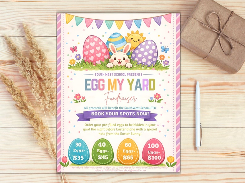 DIY Egg My Yard Flyer: Editable Easter Fundraiser Template (canva ...