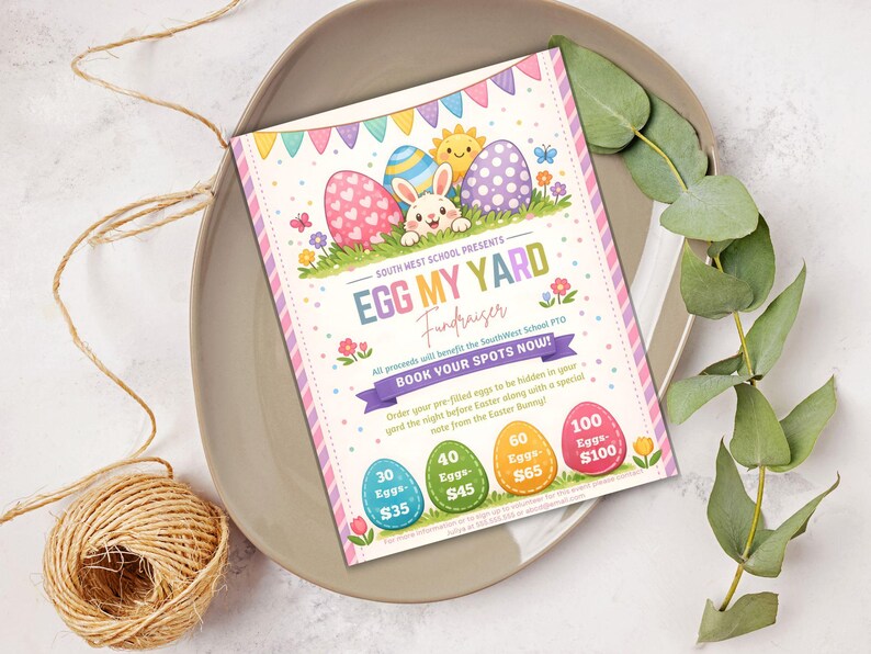DIY Egg My Yard Flyer: Editable Easter Fundraiser Template (canva ...