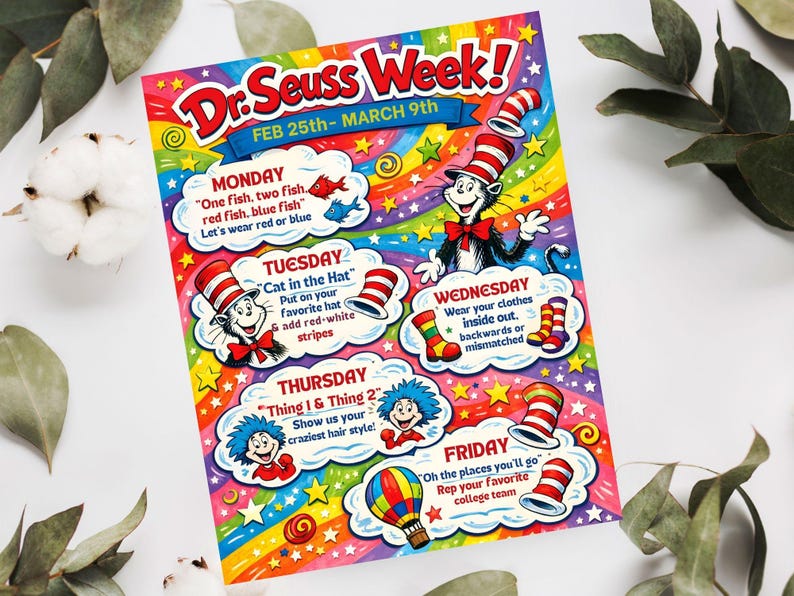 Editable Dr. Seuss Template | School Reading Flyer | Printable ...