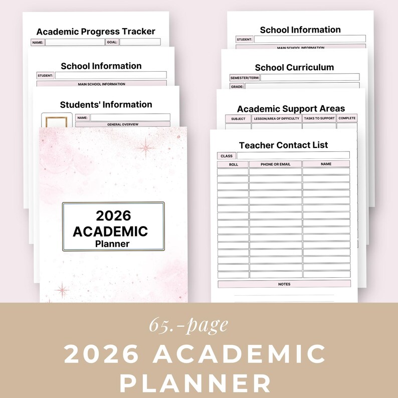 2026 Academic Planner | Student, Teacher Organizer (PDF) - Etsy