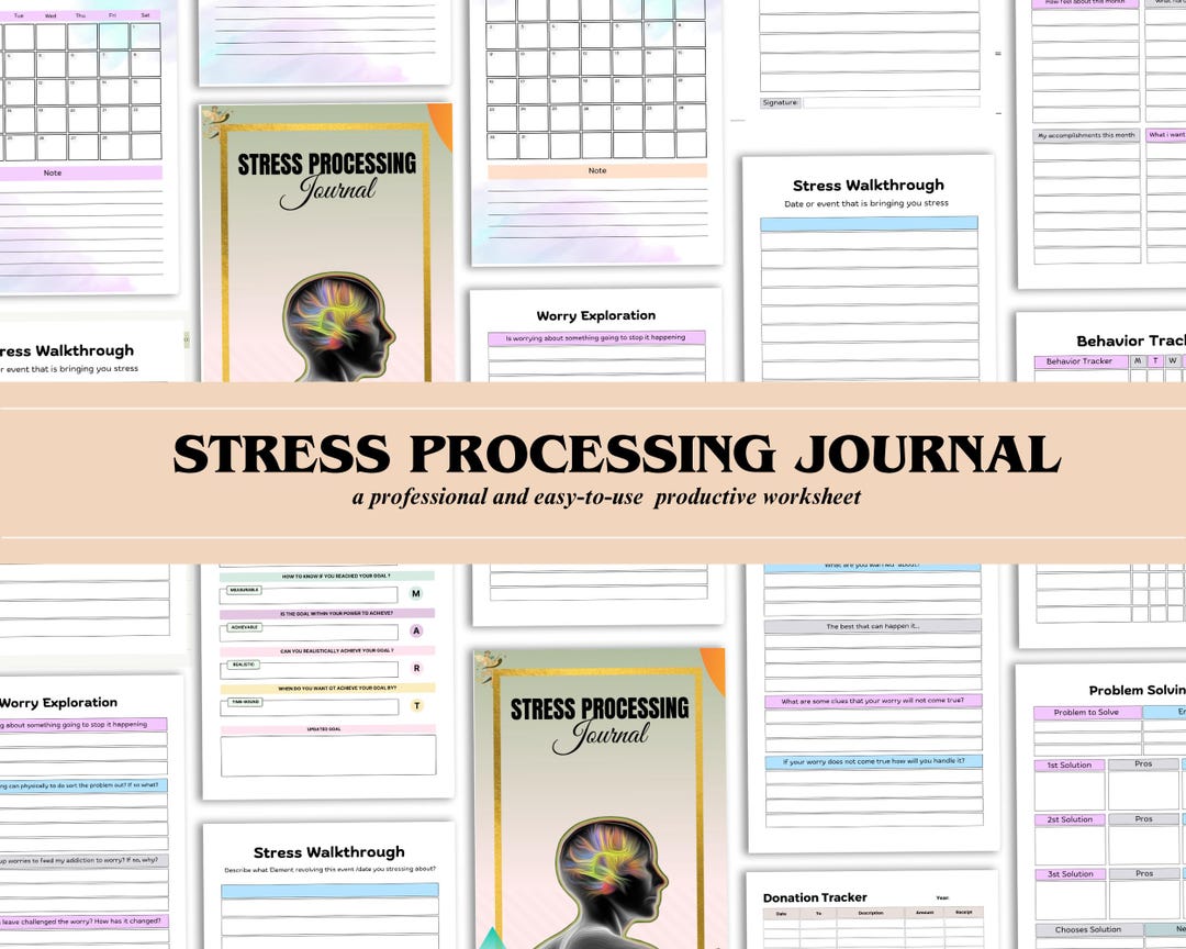 Stress Processing Journal, Mental Health Journal, Stress Relief ...