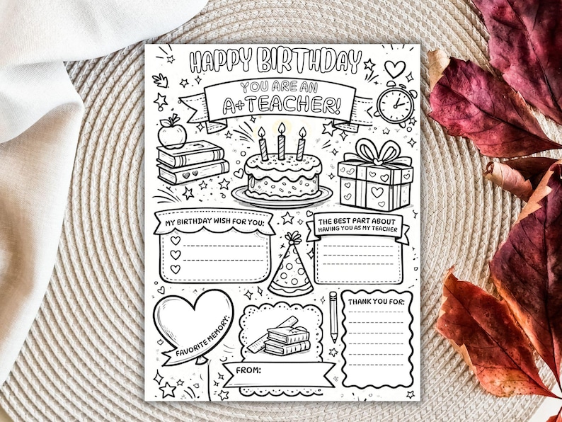 Happy Birthday Teacher, Teacher Appreciation Printable, Teacher ...