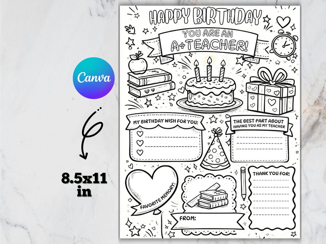 Happy Birthday Teacher, Teacher Appreciation Printable, Teacher ...
