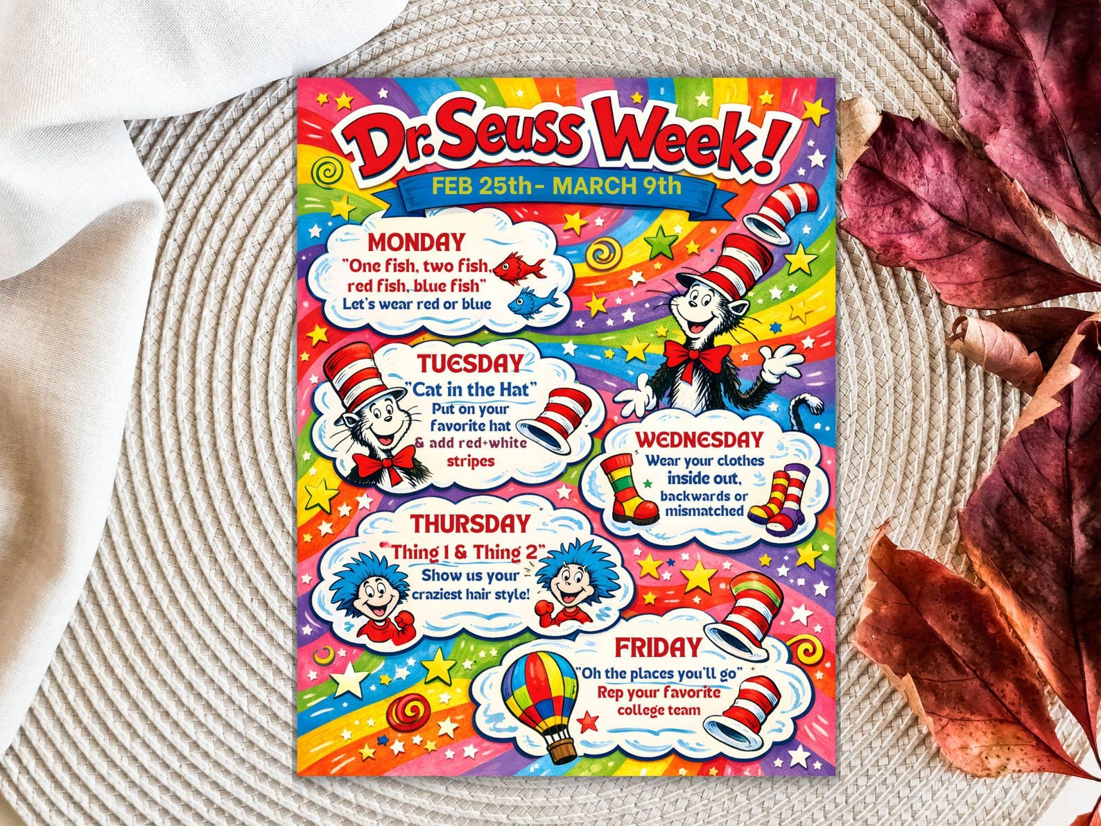 Editable Dr. Seuss Template | School Reading Flyer | Printable ...