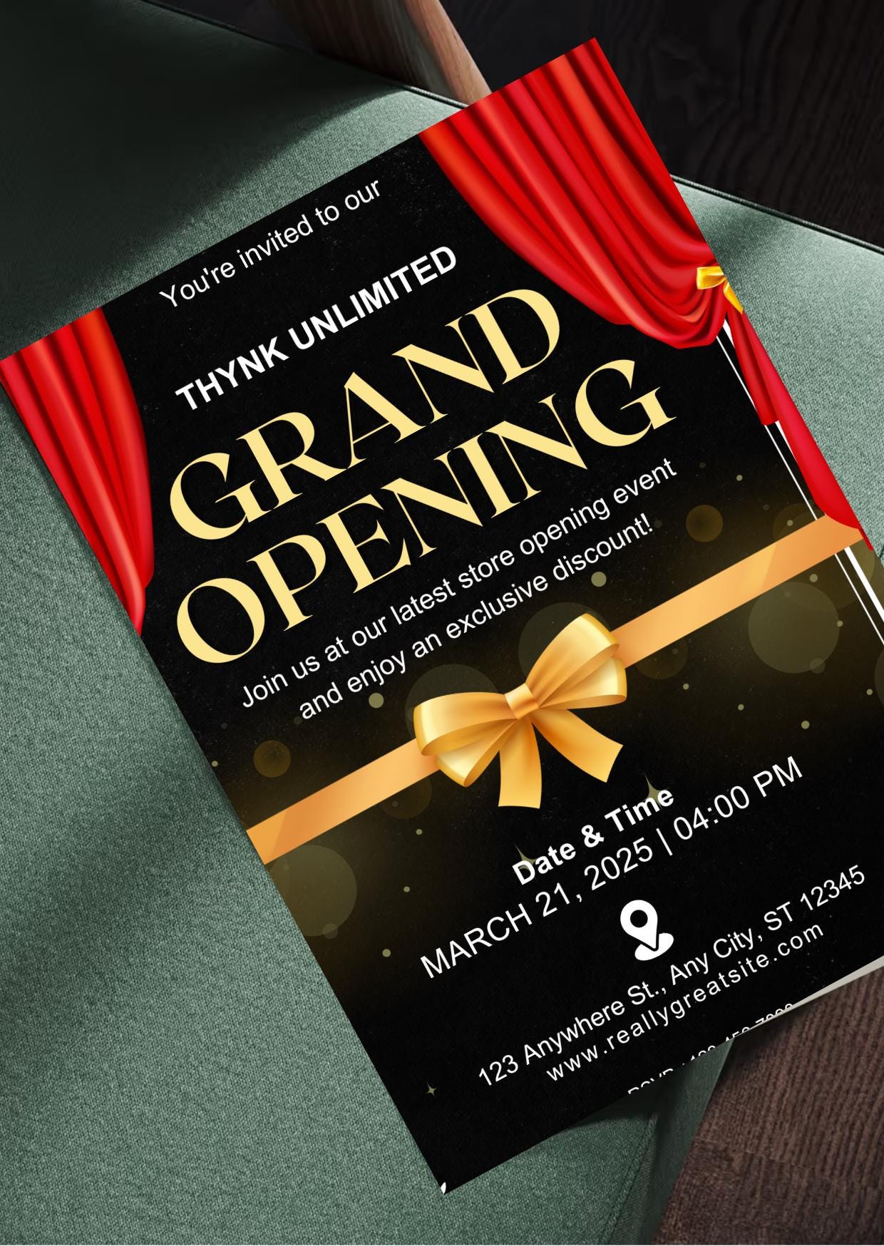 Grand Opening Invitation Template – Editable Canva Business Event Flyer ...