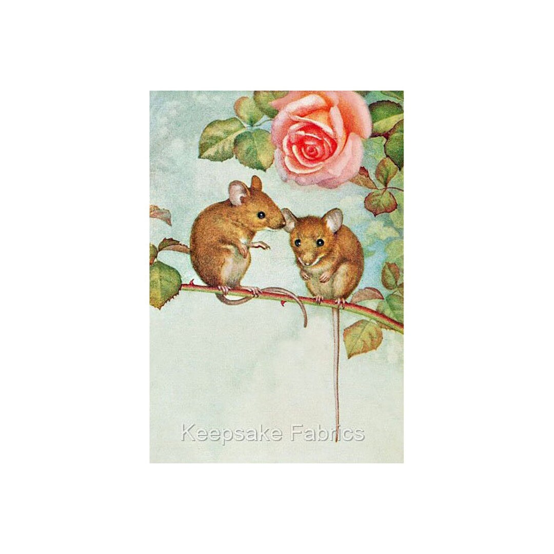 Sweet Mice Pink Rose Reproduction Fabric Crazy Quilt Block Free ...