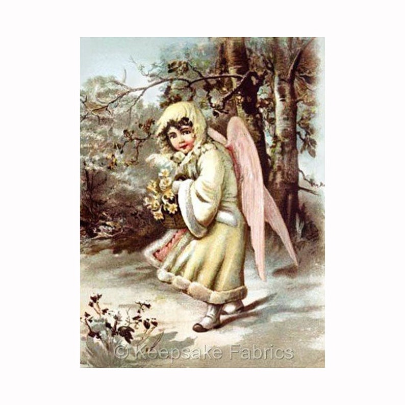 Victorian Christmas Angel Snow Reproduction Fabric Crazy Quilt - Etsy