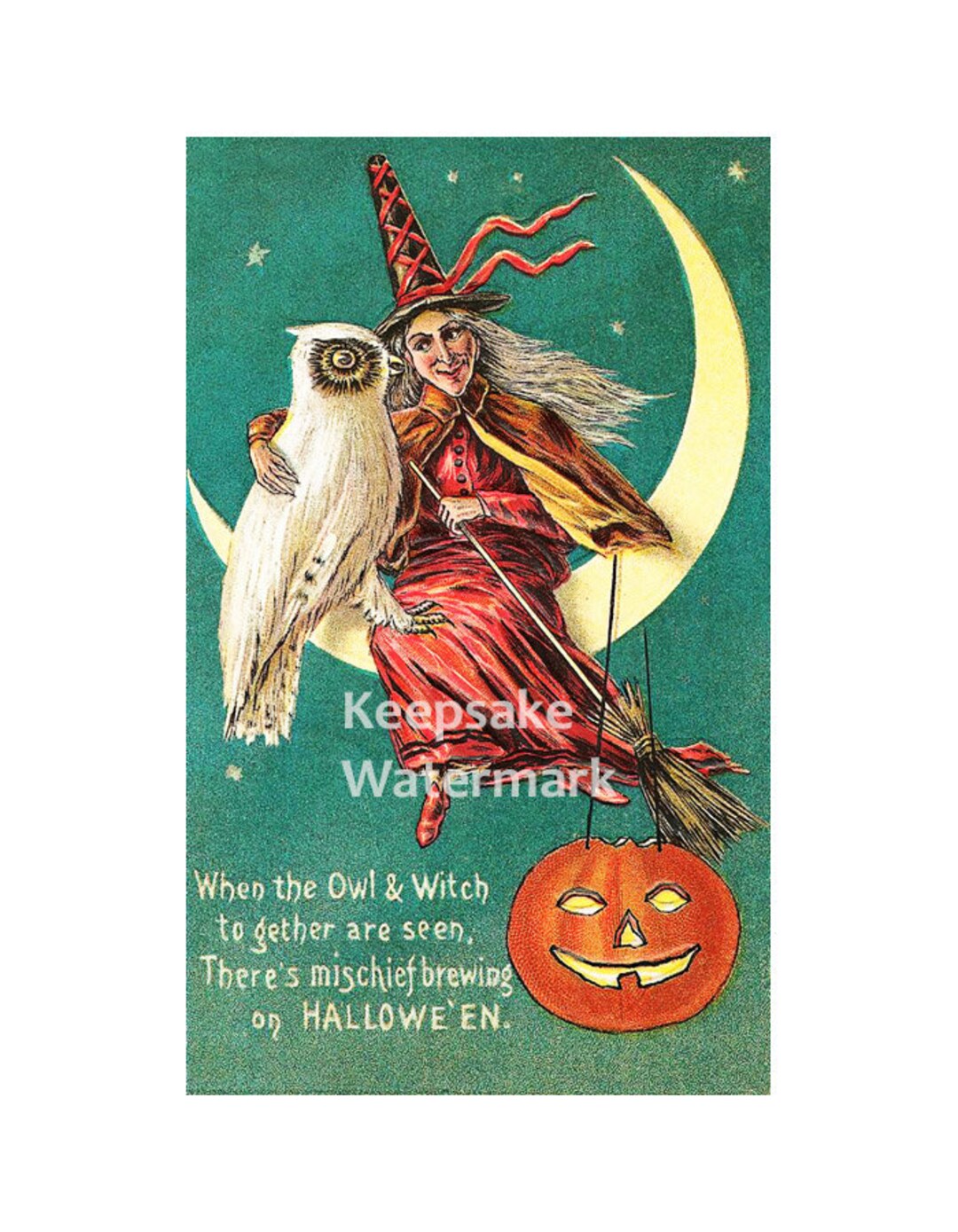 Halloween Witch Owl Mischief Block Multi Szs Quilting Sewing Crafting ...