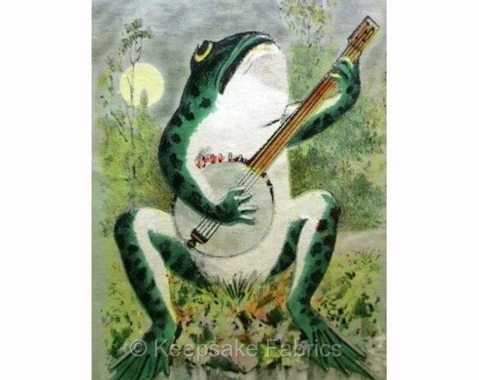 Vintage Frog Banjo Reproduction Fabric Crazy Quilt Block Free Shipping ...