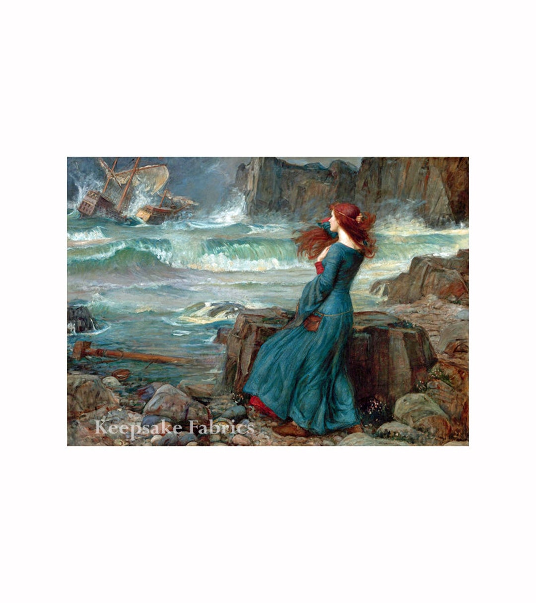 Waterhouse Miranda Tempest Reproduction Fabric Quilt Block Free ...