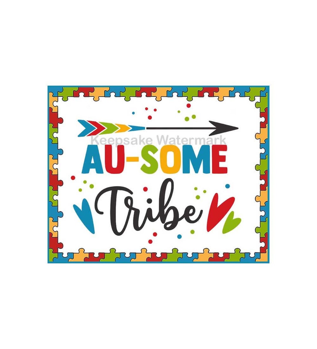 Autism Awareness Au-some Tribe Crazy Quilt Block Free Shipping - Etsy