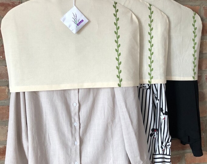 Cotton Garment Shoulder Cover With Lavender Breathable Clothes Covers ...