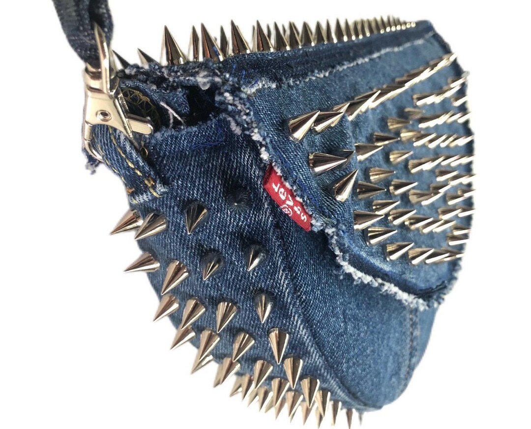 Spiked Saddle Bag for Women Gothic Style Crossbody Punk Denim Purse ...