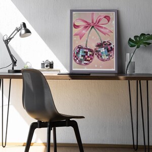 Sparkly Cherries Wall Art Decor, Digital Art Cherries, Trendy Room ...