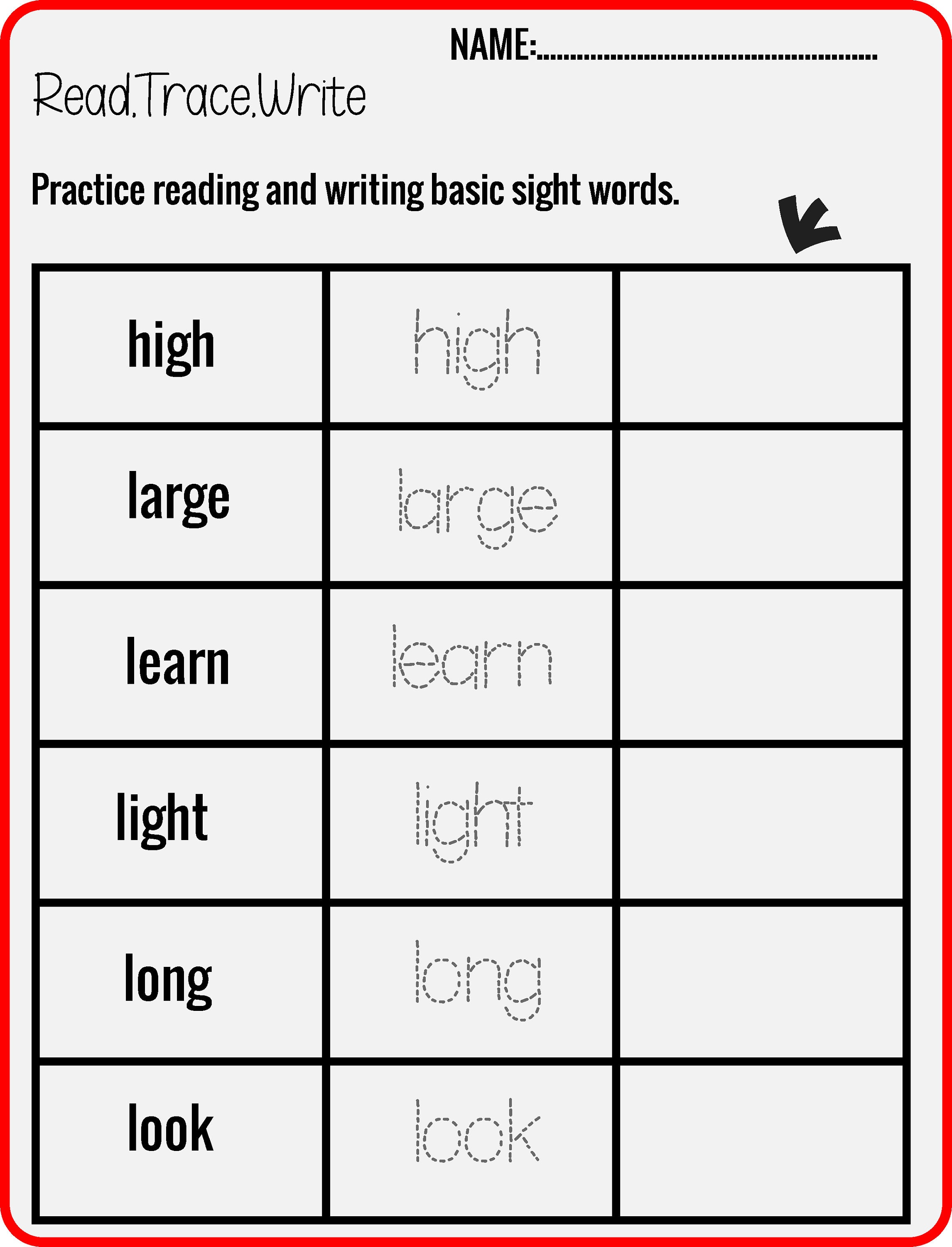 Digital Sight Words Flashcards Set, Reading Learning Tool, Educational ...