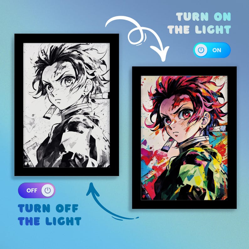 Tanjiro Kamado, Anime Demon Slayer, Anime Light, LED Painting, LED ...