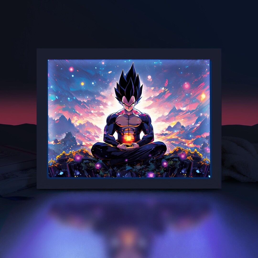 Vegeta LED Art, LED Frame, Anime Light, Painting Picture Frame, LED ...