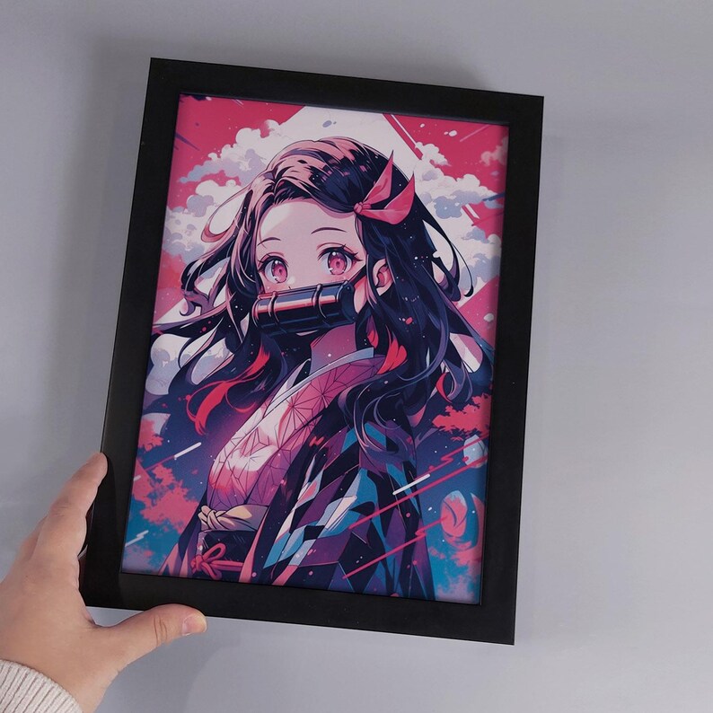 Nezuko Demon Slayer LED Art, Anime Light Box, Night Lamp, Wall Art, LED ...