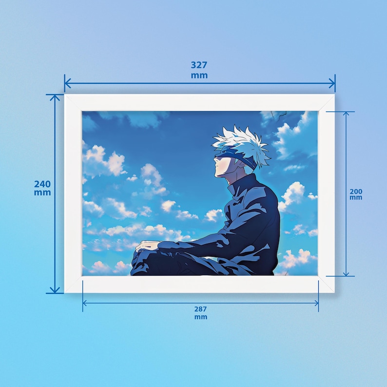 Gojo Satoru Jujutsu Kaisen Anime Light Painting Picture Frame LED Night ...