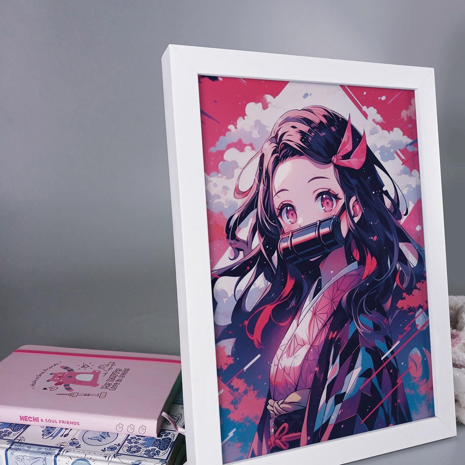 Nezuko Demon Slayer LED Art, Anime Light Box, Night Lamp, Wall Art, LED ...