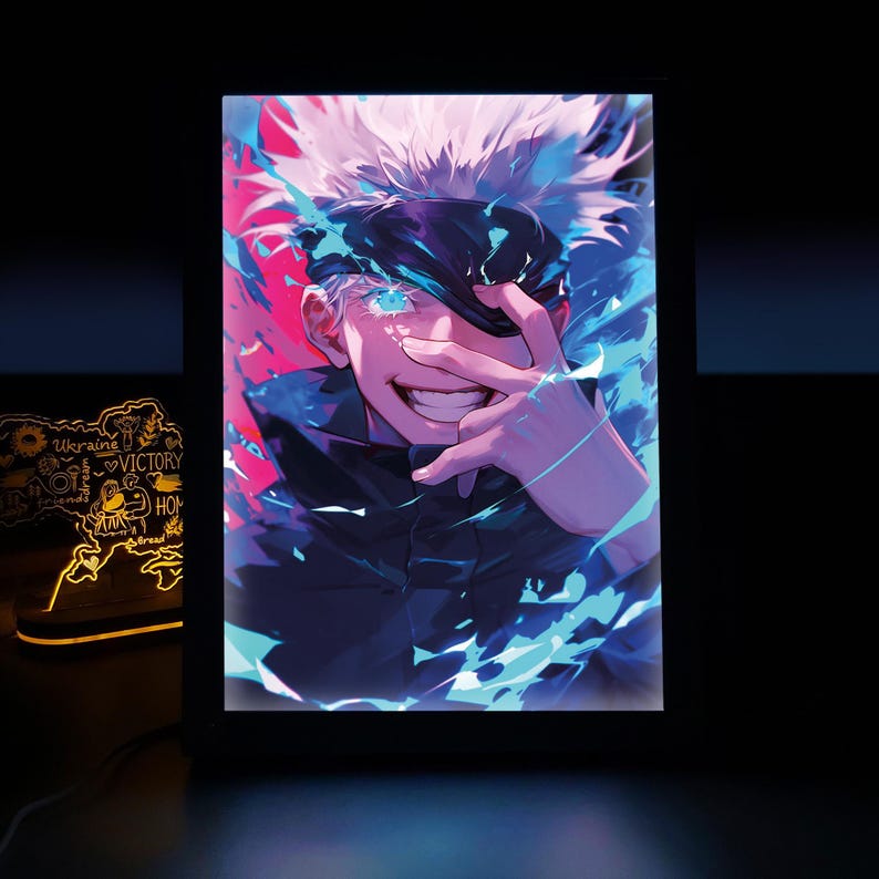 Gojo Satoru LED Art, Anime Light, Painting Picture Frame, LED Frame ...