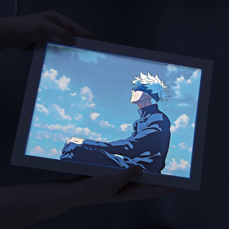Gojo Satoru Jujutsu Kaisen Anime Light Painting Picture Frame LED Night ...