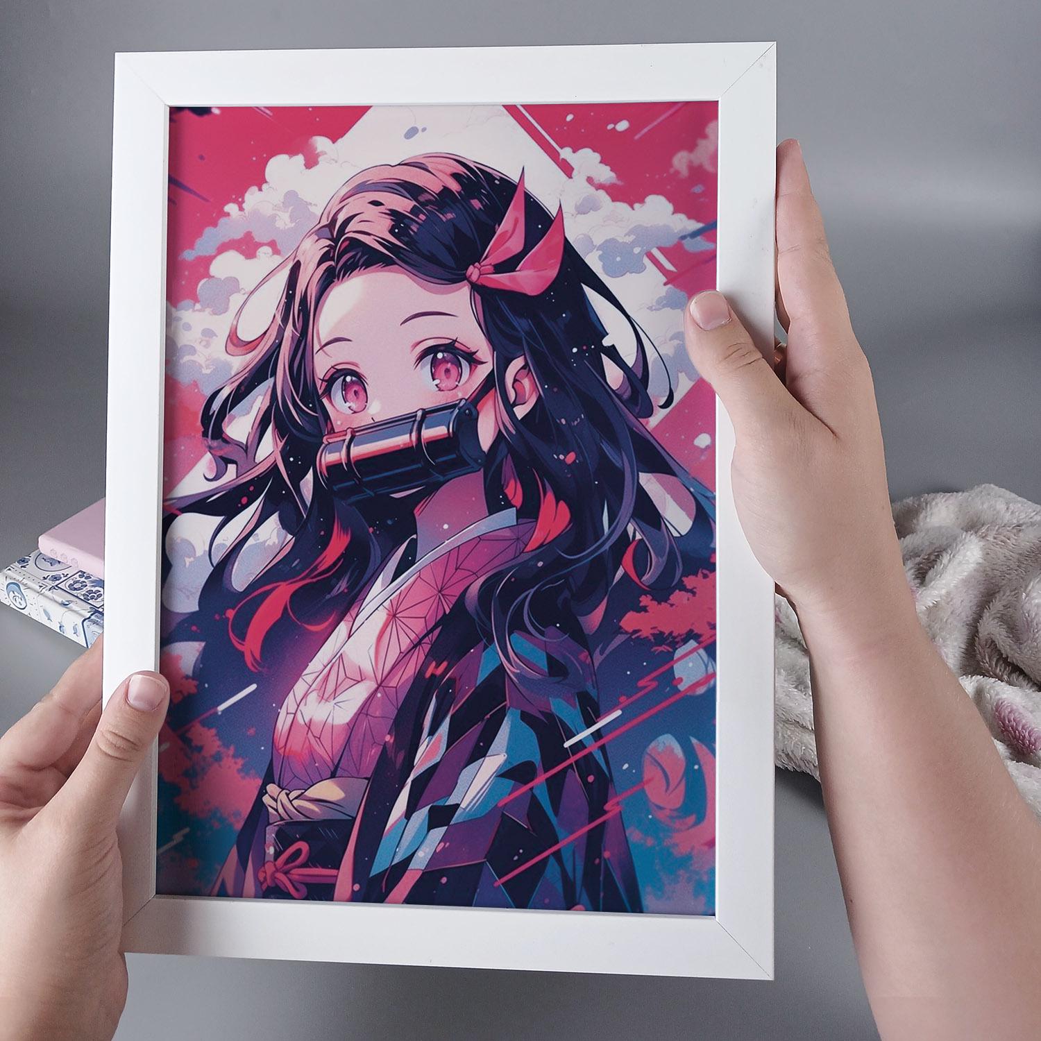 Nezuko Demon Slayer LED Art, Anime Light Box, Night Lamp, Wall Art, LED ...
