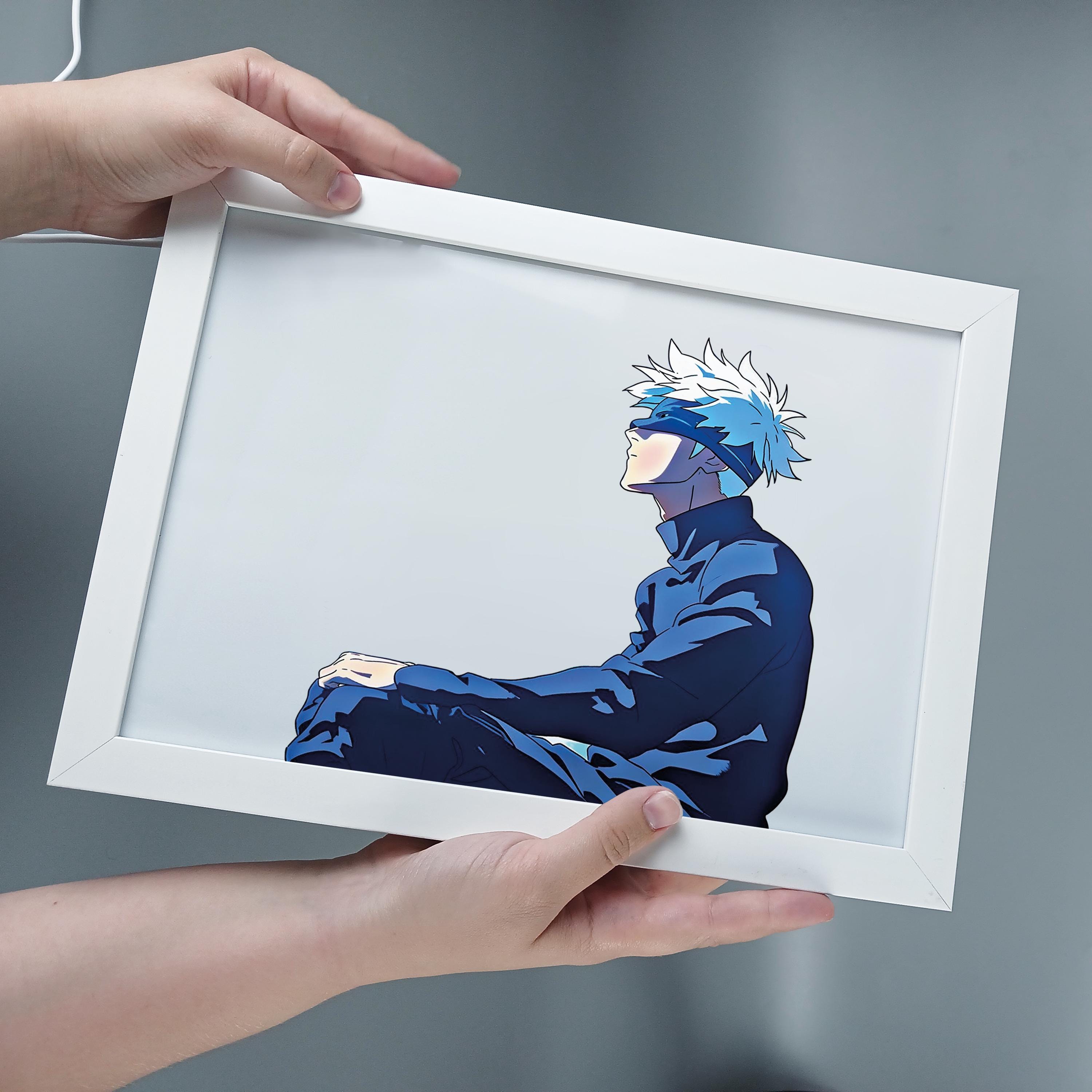 Gojo Satoru Jujutsu Kaisen Anime Light Painting Picture Frame LED Night ...