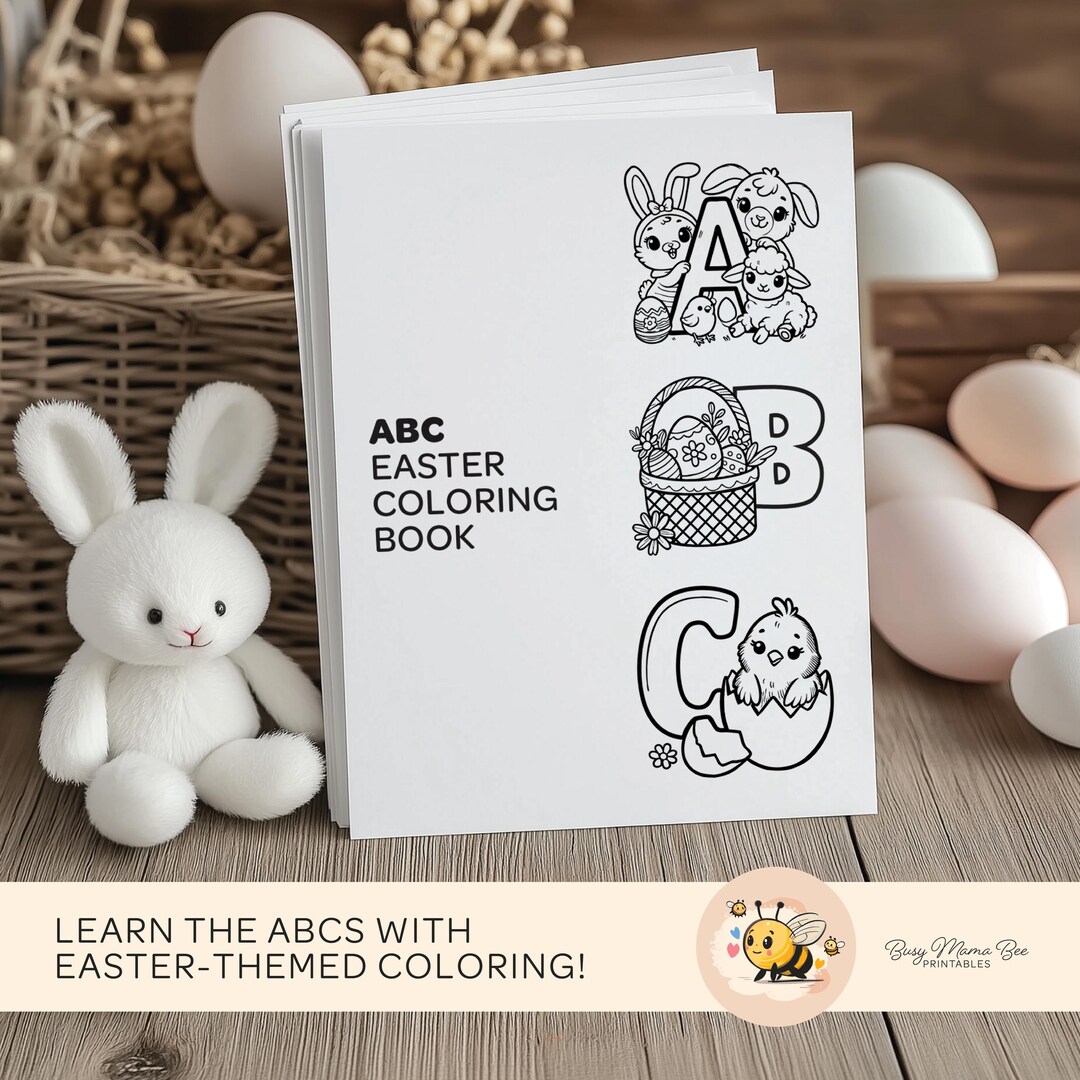 ABC Easter Coloring Book, Easter Basket Idea, Printable Easter Alphabet ...
