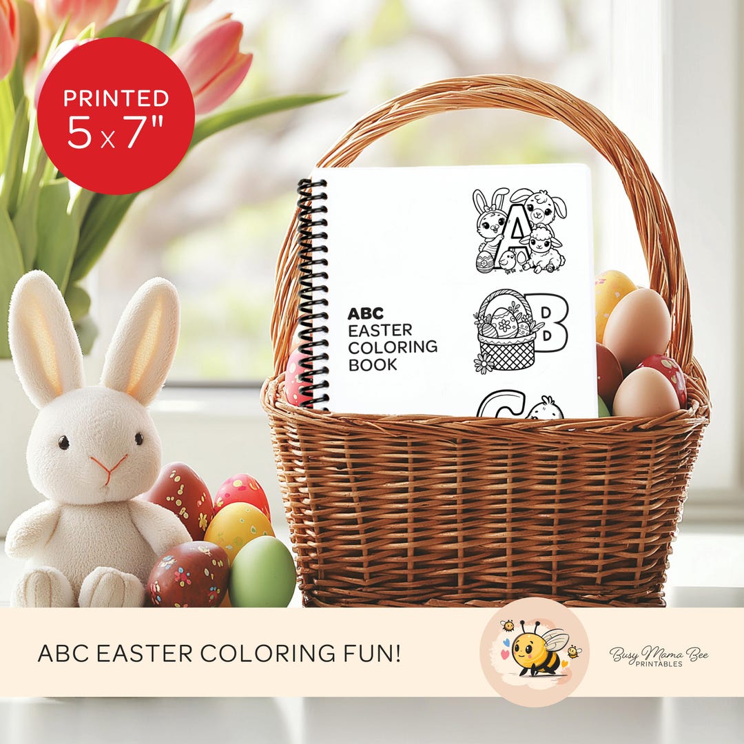 ABC Easter Coloring Book, Printed 5x7”, Easter Basket Idea for Kids - Etsy