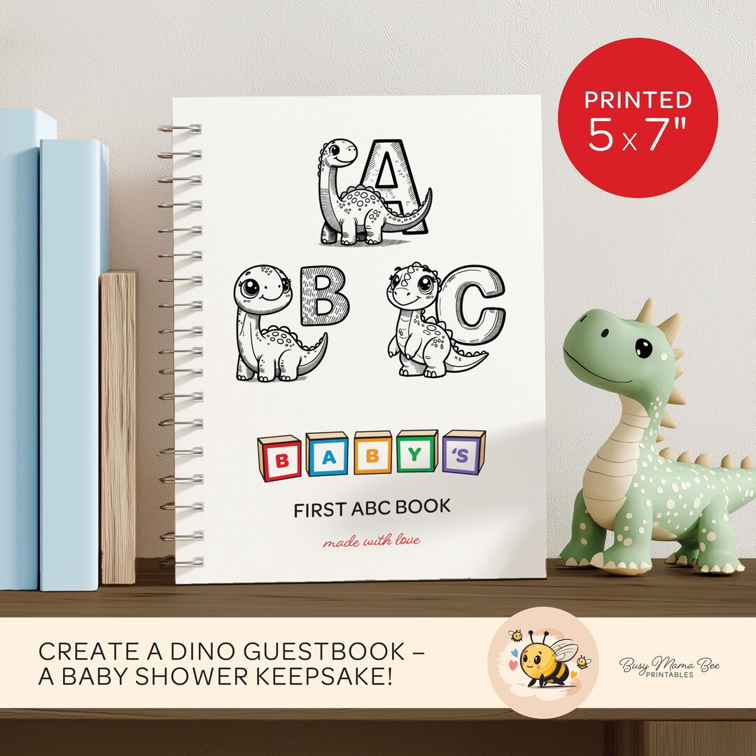 ABC Coloring Book Baby Shower Game, Printed 5x7", Baby Shower Guest ...