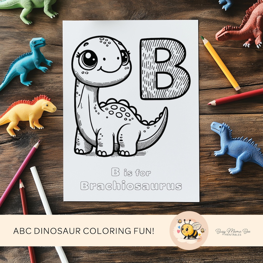 ABC Dinosaur Coloring Book – Printable Dino Alphabet Activity, Kids ...