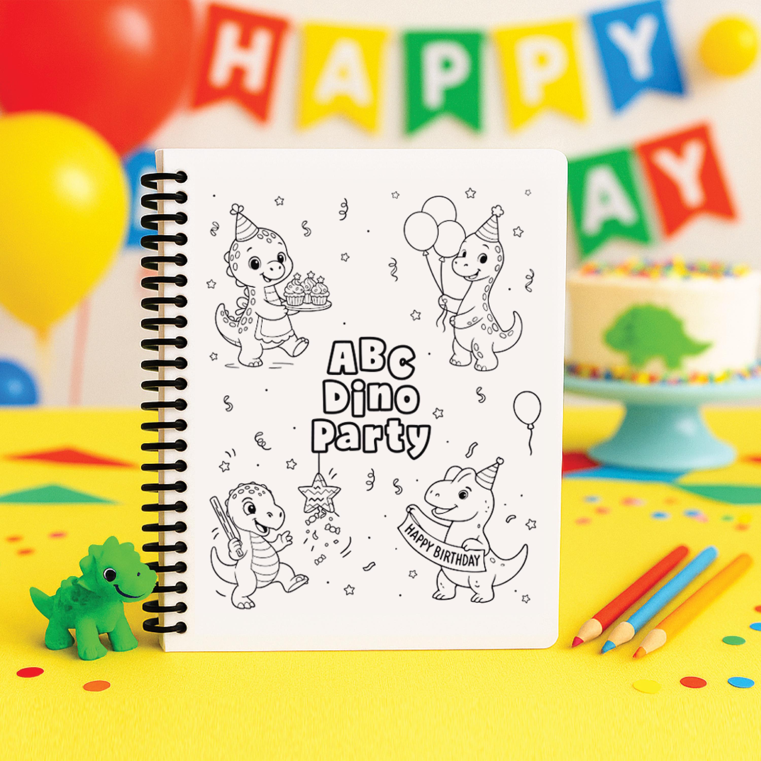 Dinosaur Birthday Coloring Book – 5x7” Printed Dino Party Activity ...