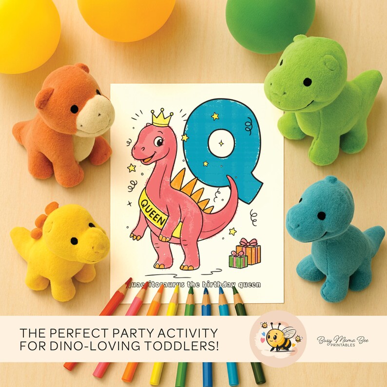 Dinosaur Birthday Coloring Book, Toddler Party Activity, Party Favor ...