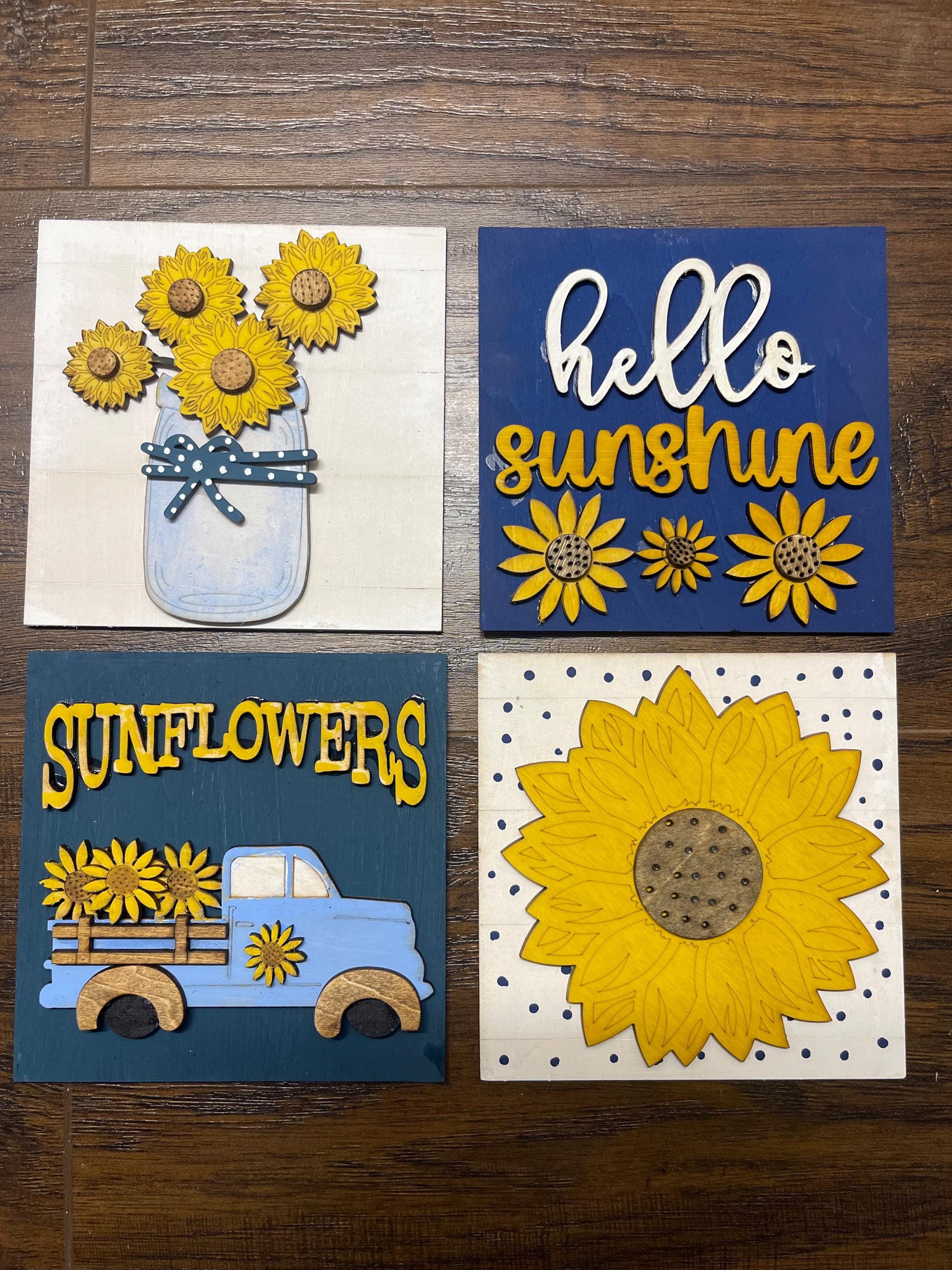 Sunflower Interchangeable Tiles - Etsy