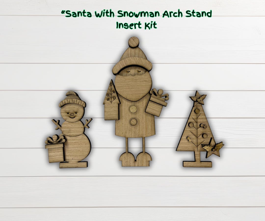Santa With Snowman Arch Stand Insert Kit - Etsy