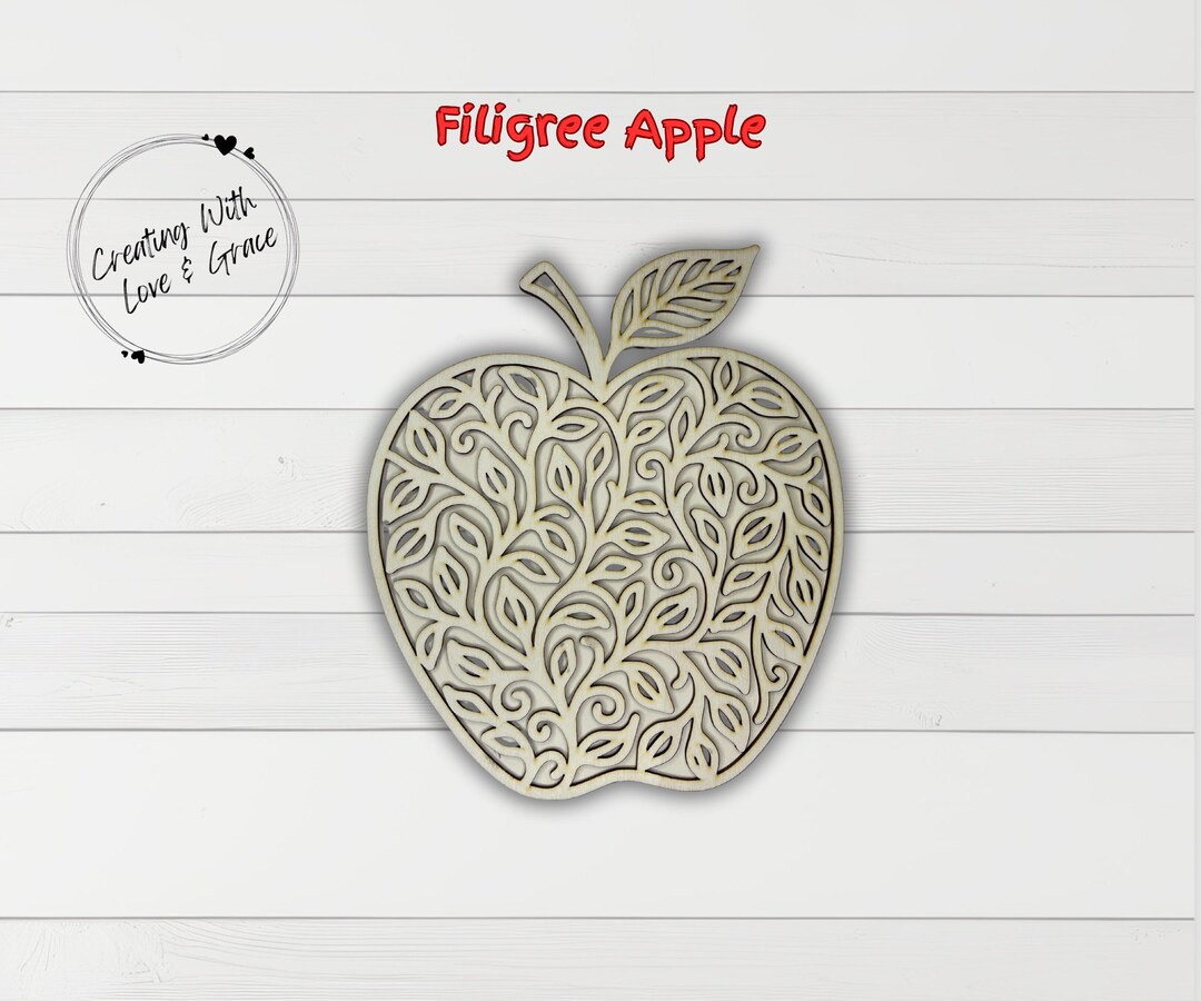 Filigree Apple Cut Out - Etsy