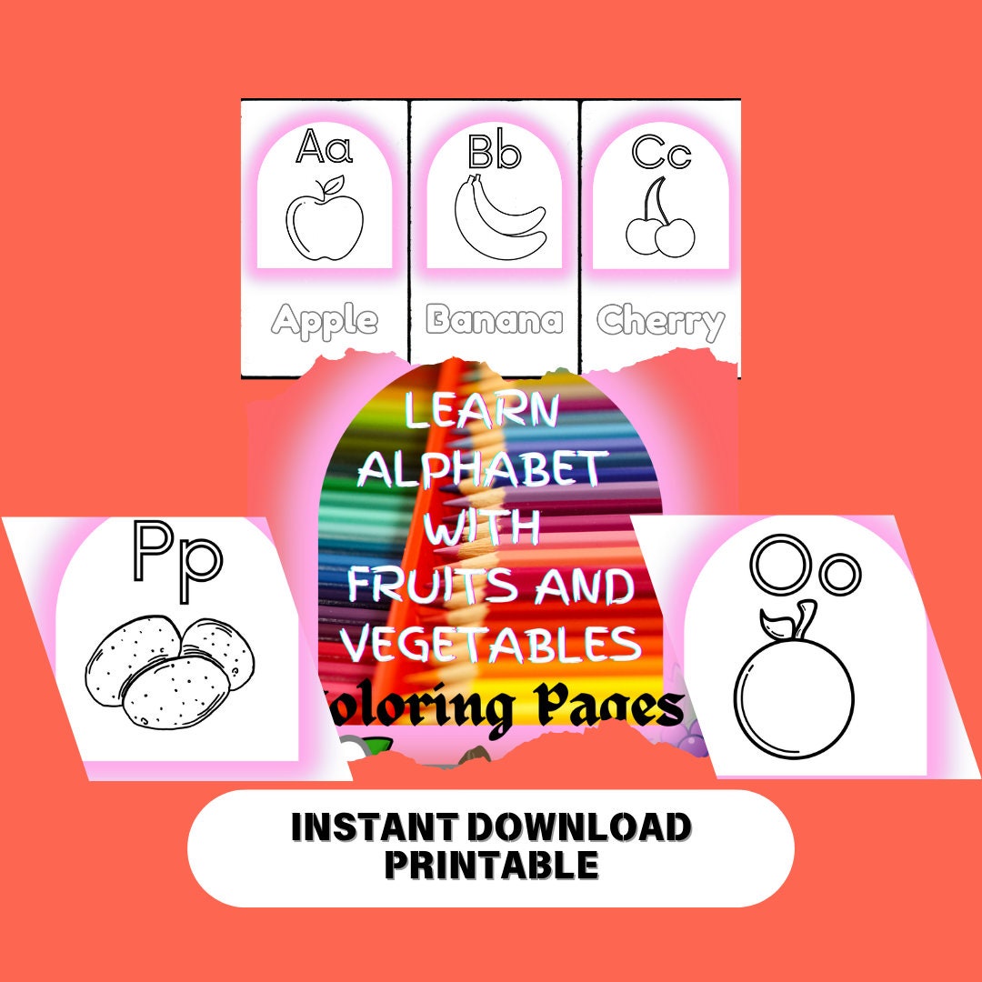 Busy Book Bundle 3 in 1, Tracing Alphabet, Coloring Fruits, Vegetables ...