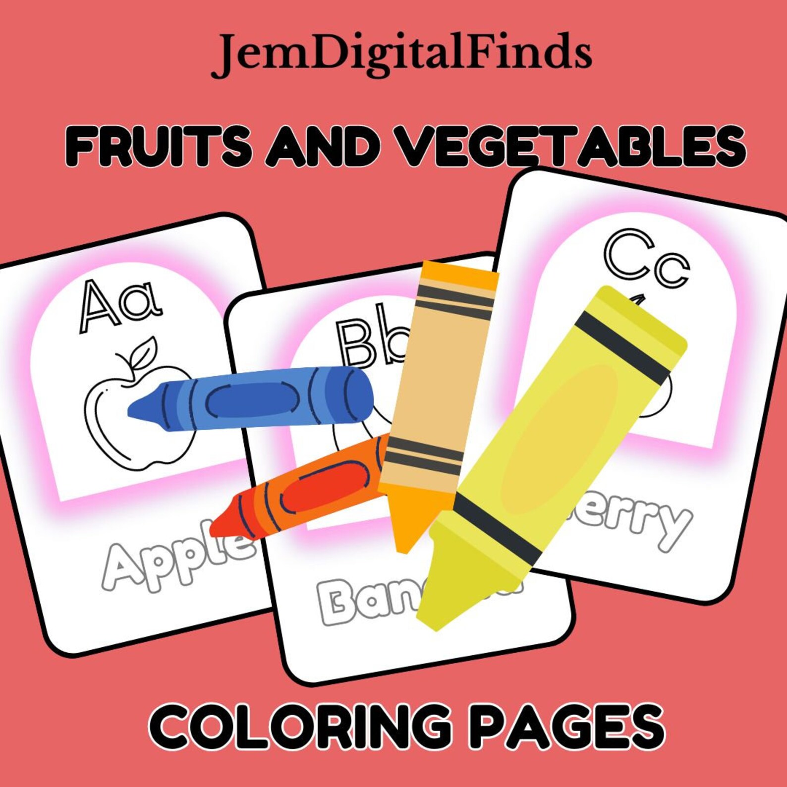 Learn Alphabet With Fruits and Vegetable Coloring Pages 26 Designs, ABC ...