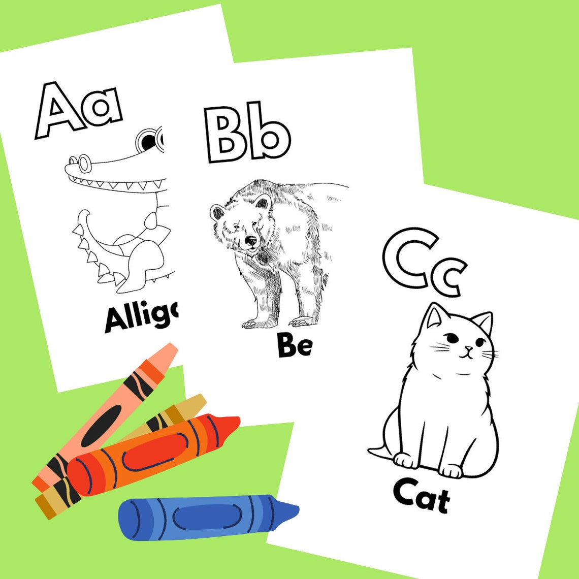 Animal Alphabet Coloring Book, ABC Coloring Pages, Alphabet Coloring ...