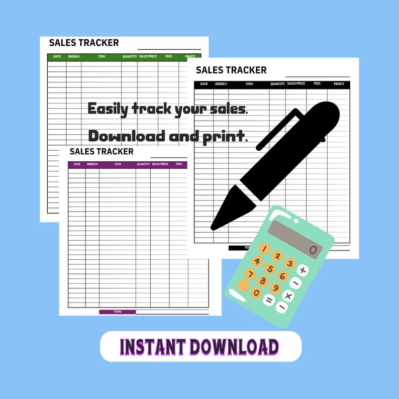 Sales Log, Sales Tracker, Business Form, Printable Template, Small ...
