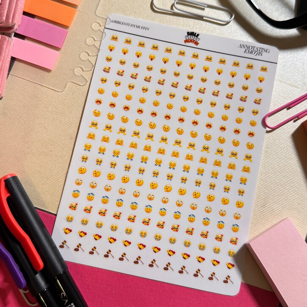 Bible Study Annotation Emoji Sticker Sheet - Etsy