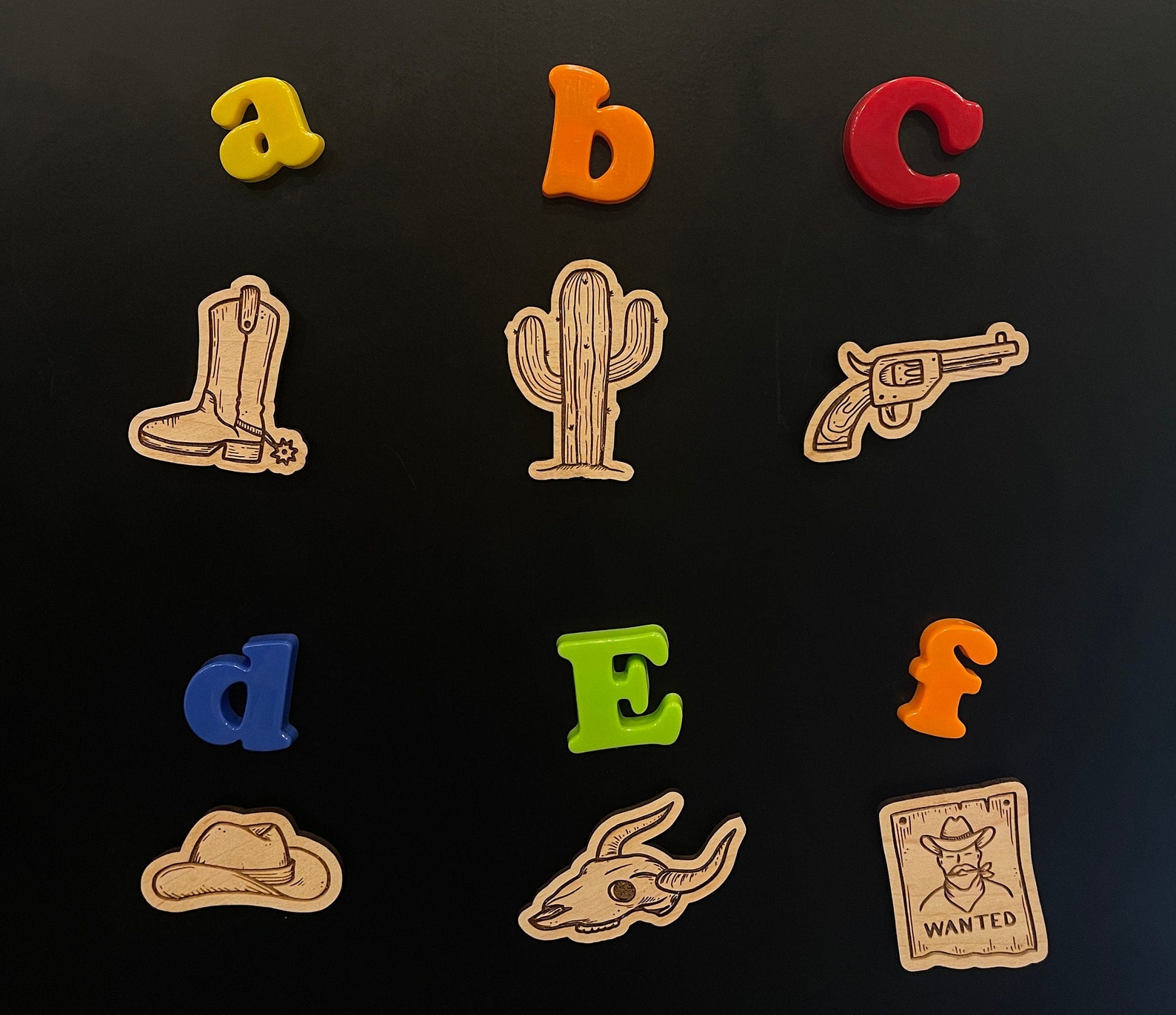 Wild West Cowboy Engraved Wood Magnets 6 Pack | Refrigerator Magnets ...